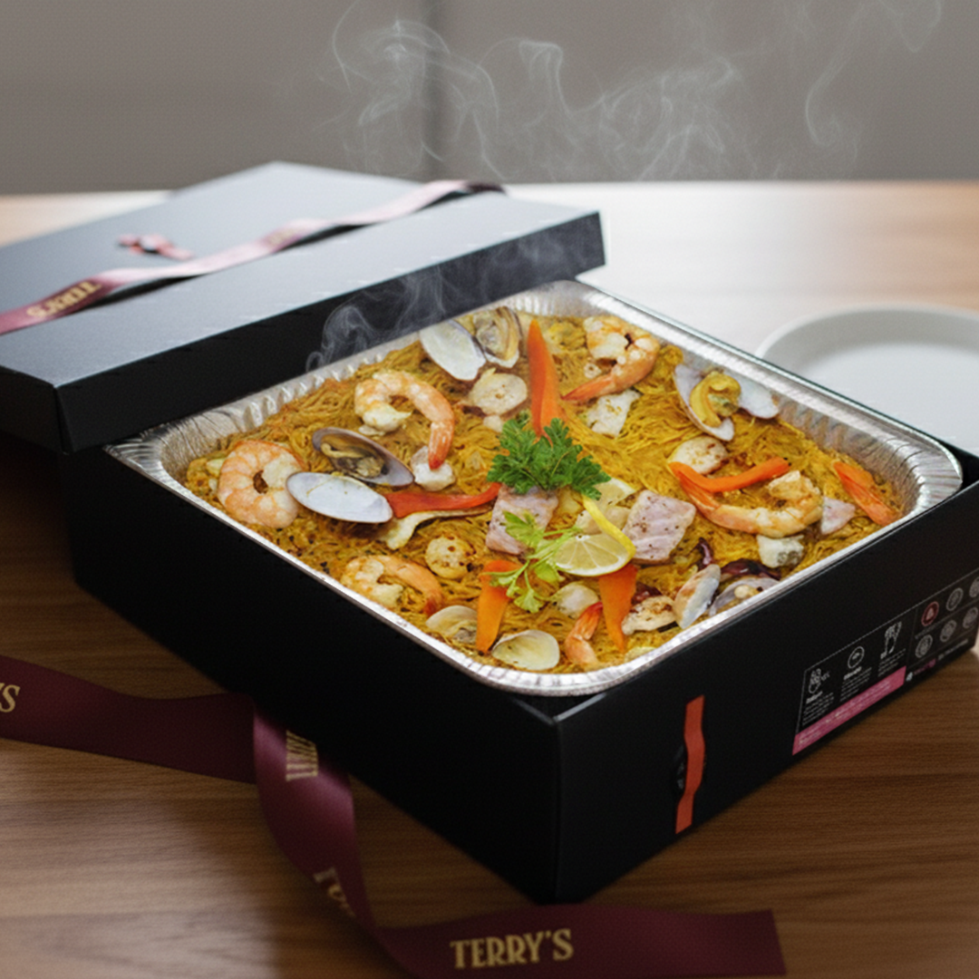 Seafood Saffron Fideua Paella in Hotbox - A Spanish Delight for 10 by ...
